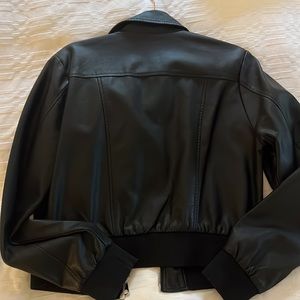 Sebby | Jackets & Coats | Sebby Collection Black Faux Leather Bomber ...